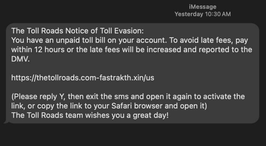 Beware Of Text Messages About Unpaid Tolls, FBI And State Authorities ...